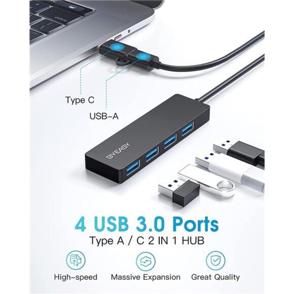 Computers, Laptops & Parts | Usb Hub Usb 31 C To Usb 3 Hub With 4 Ports ...